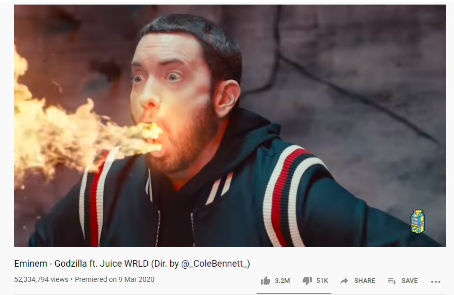 Video for Eminem ‘s “Godzilla” feat. Juice WRLD Hit 50 Million Views, 3 ...