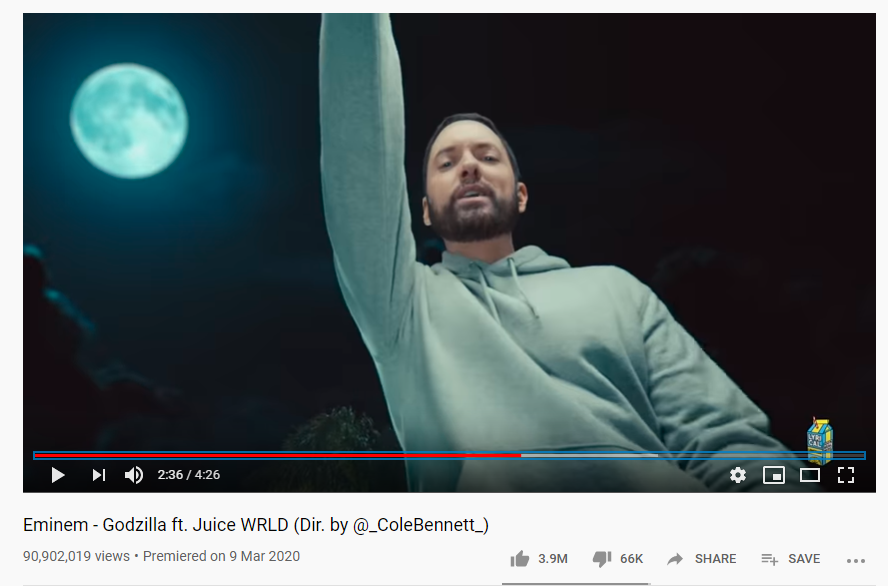 Video For Eminem – “Godzilla” feat. Juice WRLD Surpassed 90 Million Views