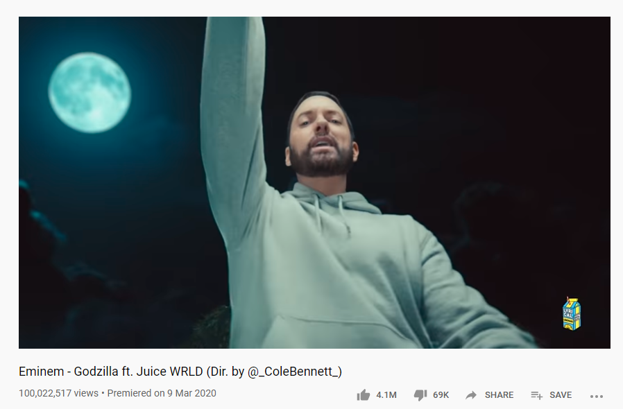 Video For Eminem – “Godzilla” feat. Juice WRLD Hit 100 Million Views On ...