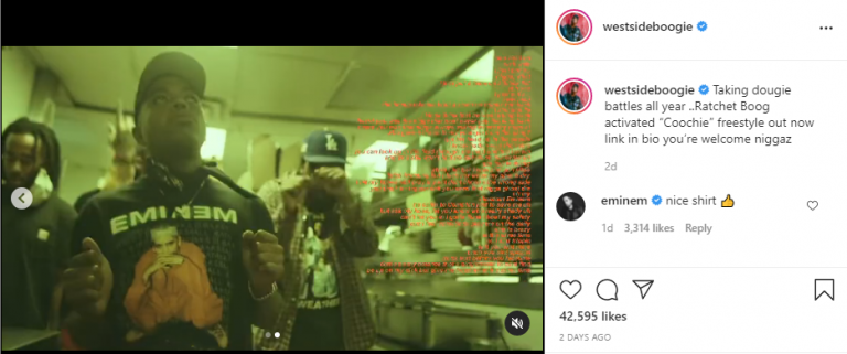 Eminem Compliments Westside Boogie on Instagram
