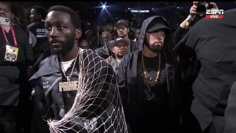Eminem Came to Las Vegas to Walk Crawford to Ring