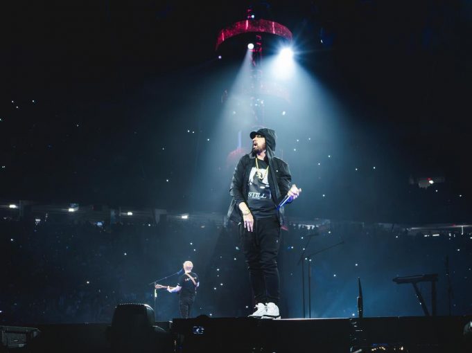Eminem Promotes GRIP’s New Album From Stage