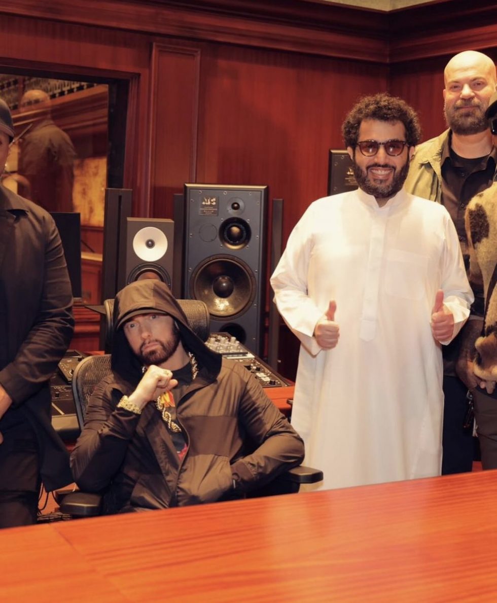 Eminem Pictured in Record Studio in Riyadh