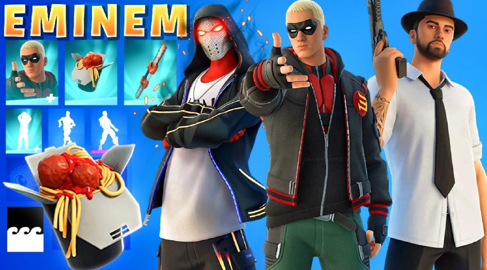 Preview of All Eminem Skins, Cosmetics and Gear in Fortnite