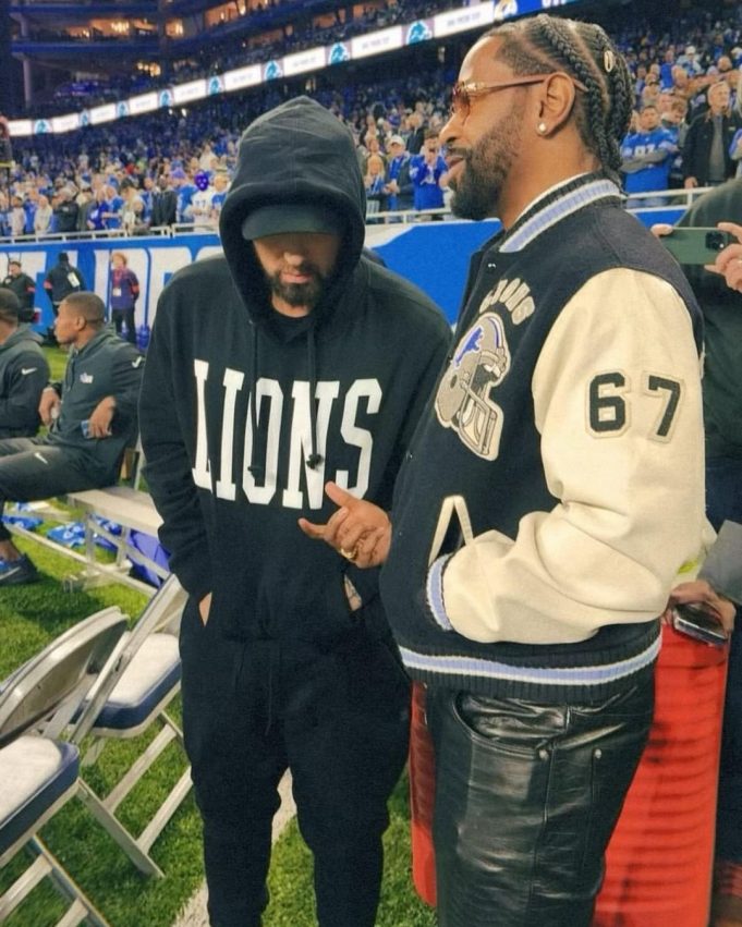 Eminem Attended Lions Playoff With Friends and Family