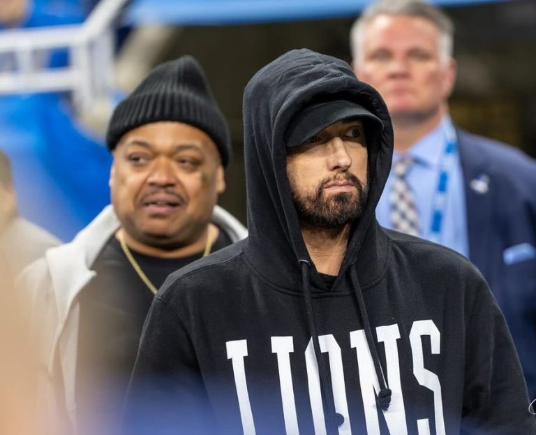 Eminem Attended Lions Playoff With Friends and Family