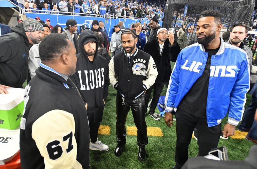 Eminem Attended Lions Playoff With Friends and Family