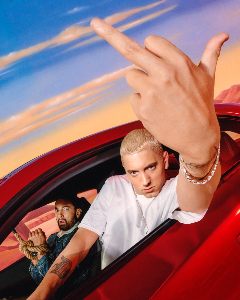 Eminem Meets Slim Shady Face to Face in New Photoshoot