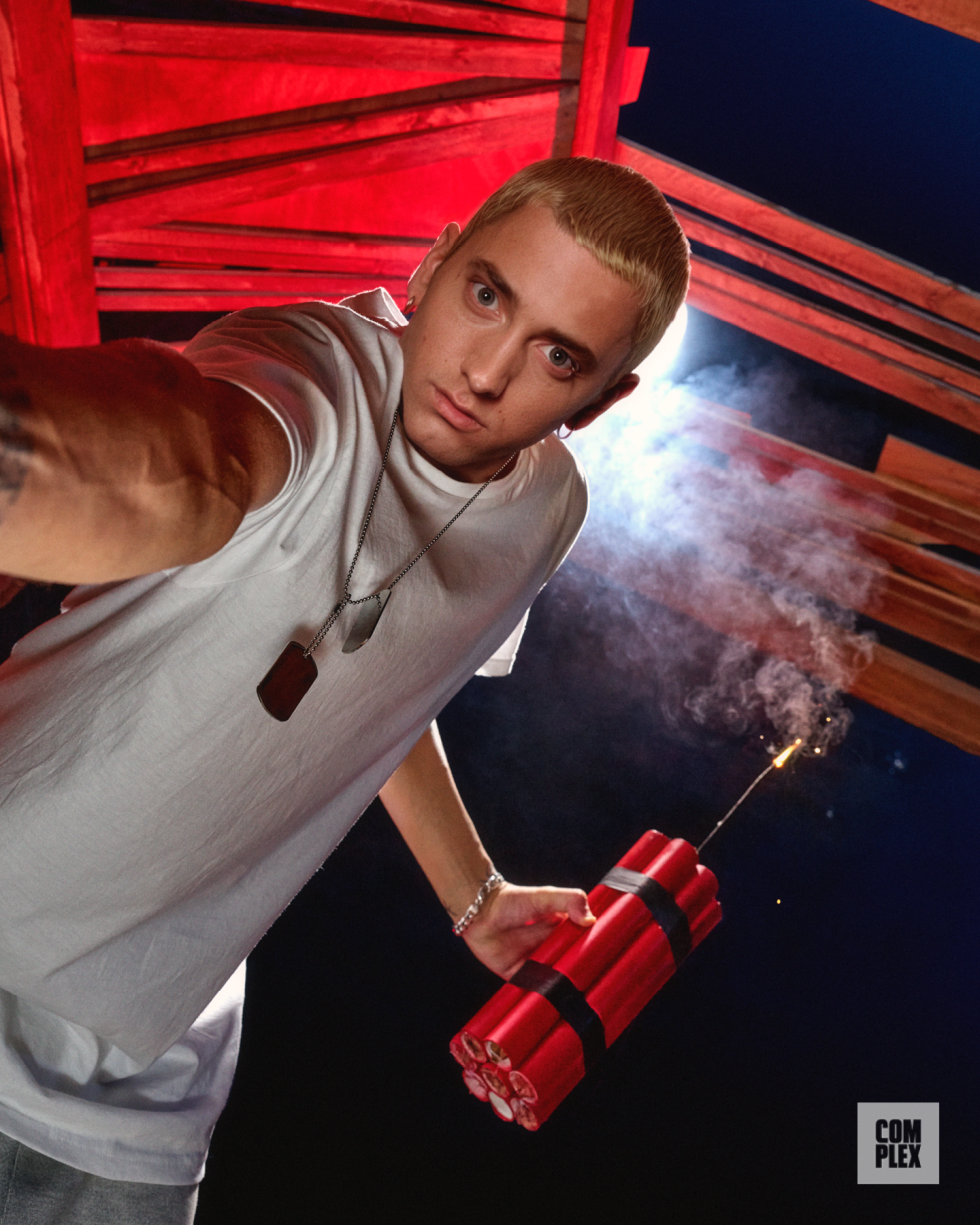 Eminem Meets Slim Shady Face to Face in New Photoshoot