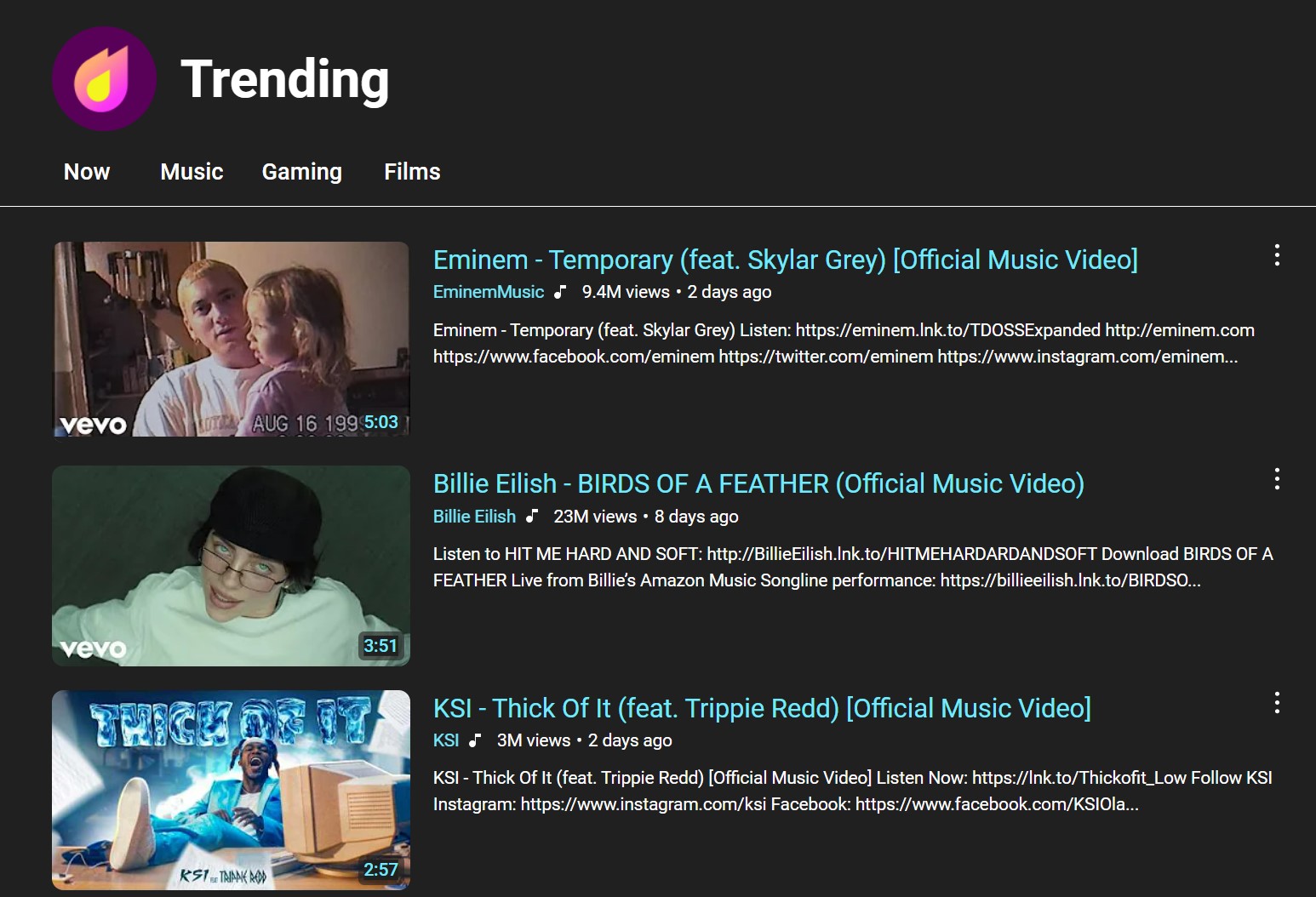 Eminem — “Temporary” Music Video Hits No.1 in US