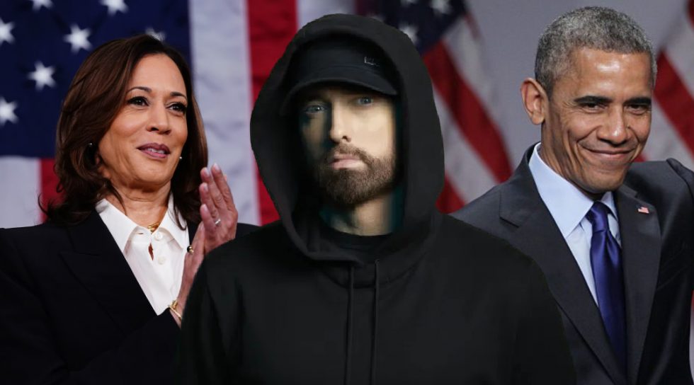 Eminem Joins Obama in Detroit for Kamala Harris Rally