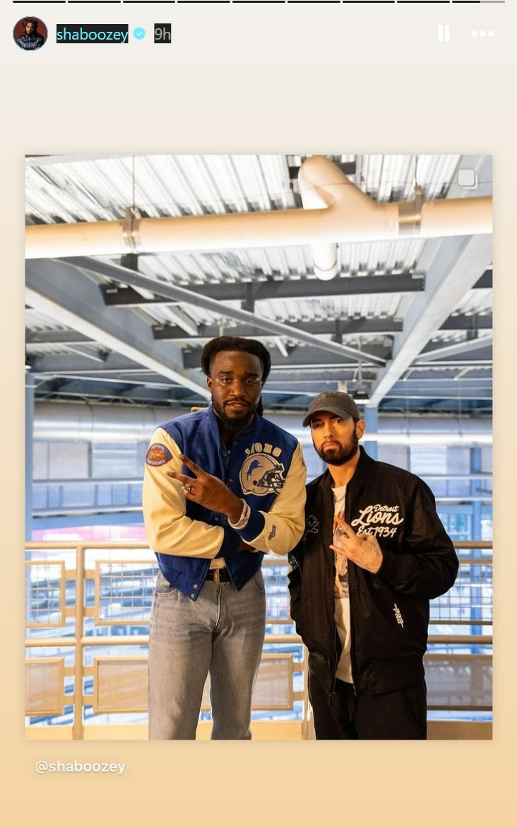Shaboozy Meets Eminem at Lions Game
