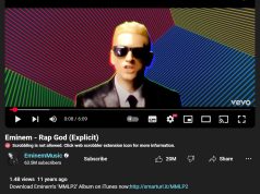 Eminem — “Rap God”: First Solo Rap Video to Hit 20 Million Likes