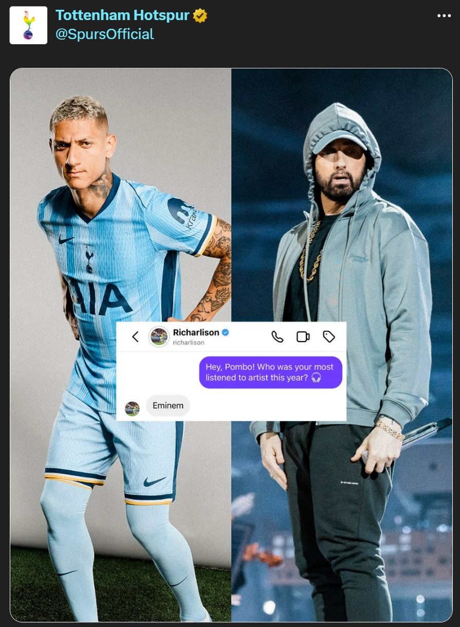 Tottenham Spurs Music Taste Revealed: From Eminem to Taylor Swift