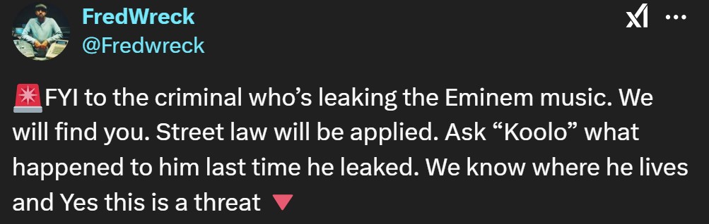 Fredwreck leaks threats | Eminem.Pro - the biggest and most trusted ...